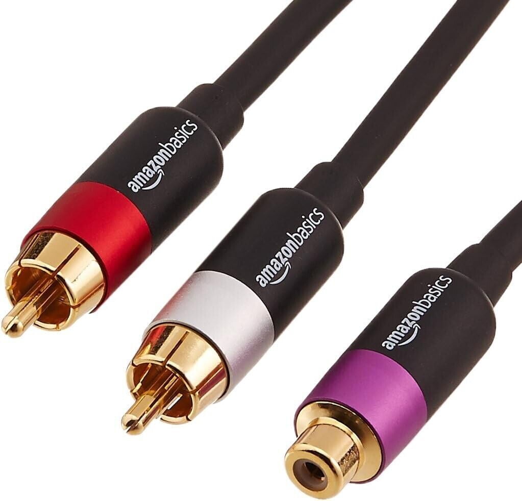 2-Male to 1-Female RCA Y-Adapter